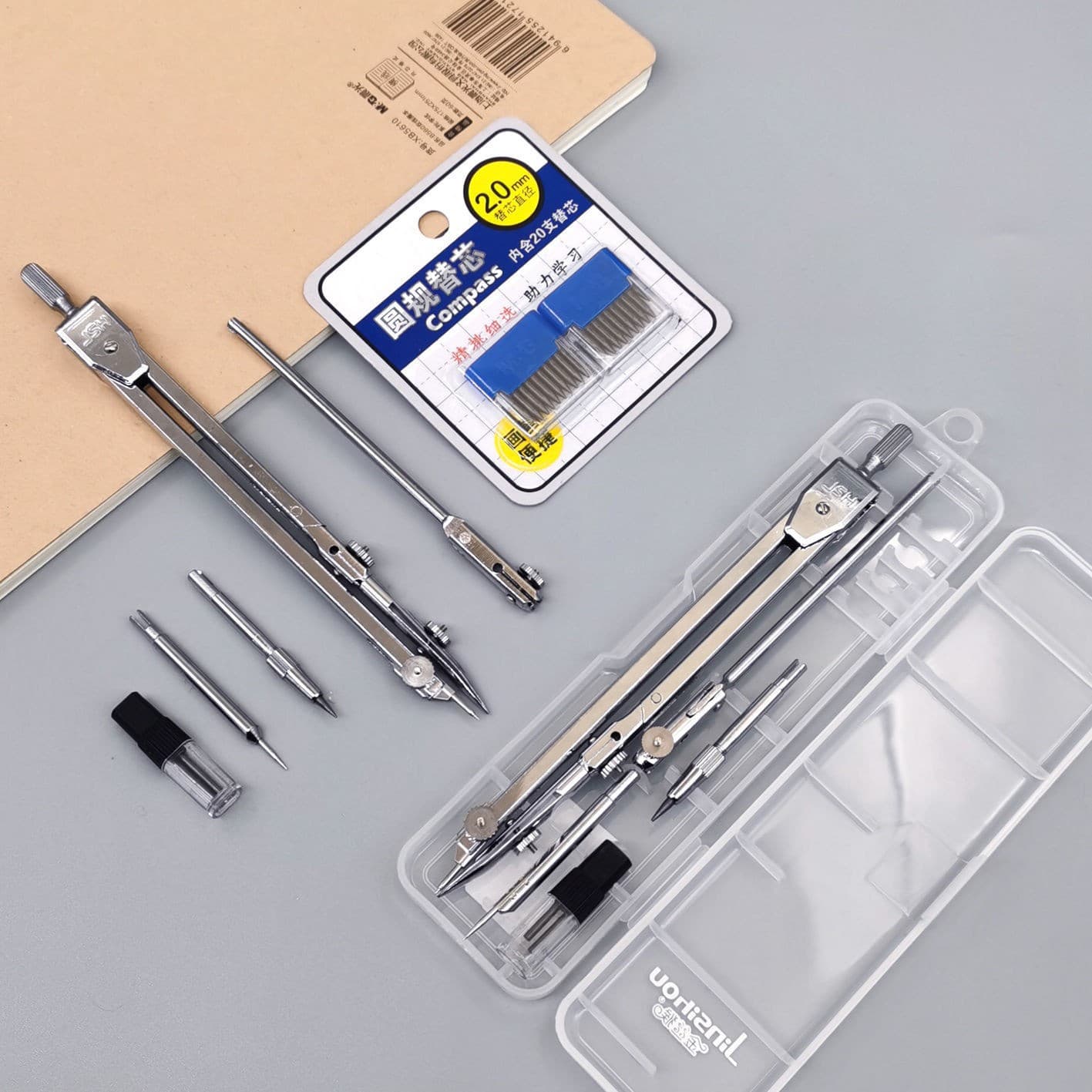 Student geometry math set,drawing compass set,metal compass,school ...