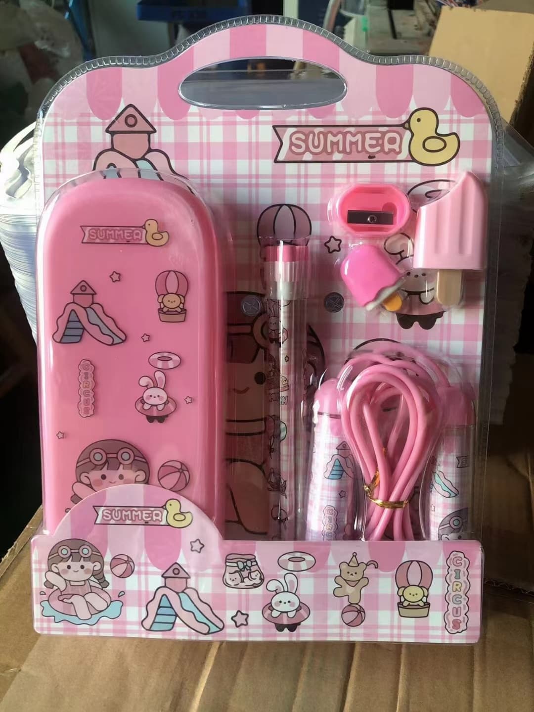 Stationery Set for Girls with pencil,eraser,sharpener,ruler,notebook