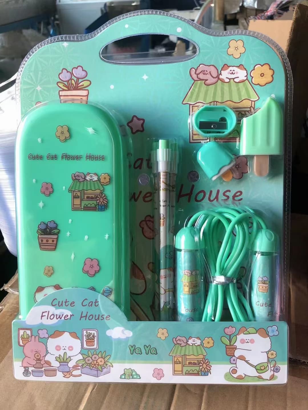 Stationery Set for Girls with pencil,eraser,sharpener,ruler,notebook